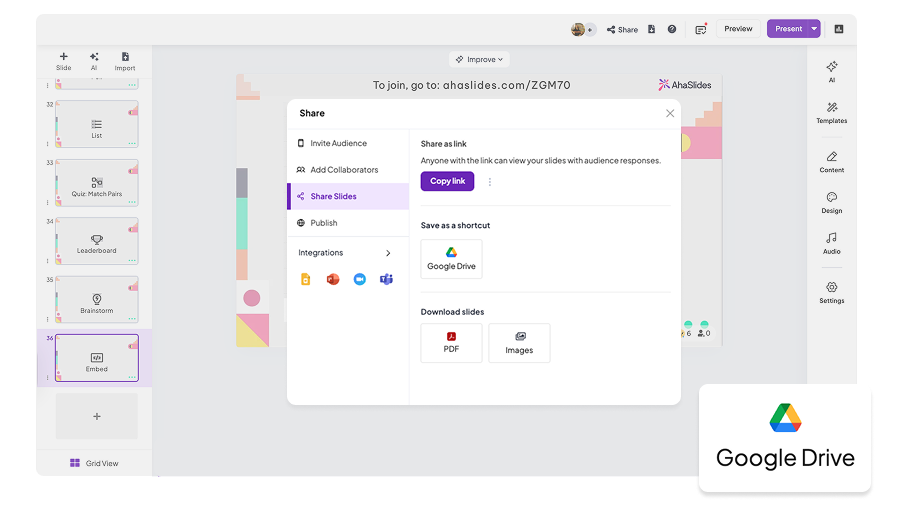 ຮັກສາມັນງ່າຍດາຍດ້ວຍ Google Drive Integration